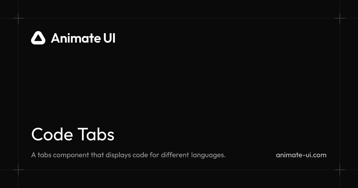 Code Tabs - Animate UI