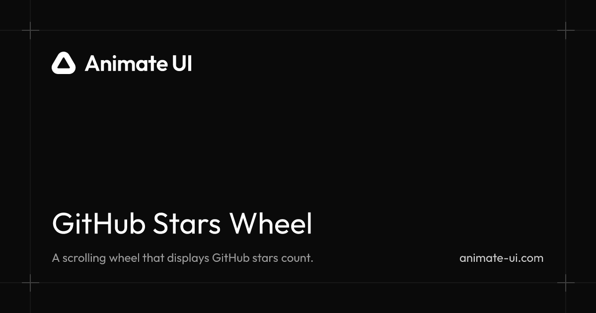 GitHub Stars Wheel - Animate UI