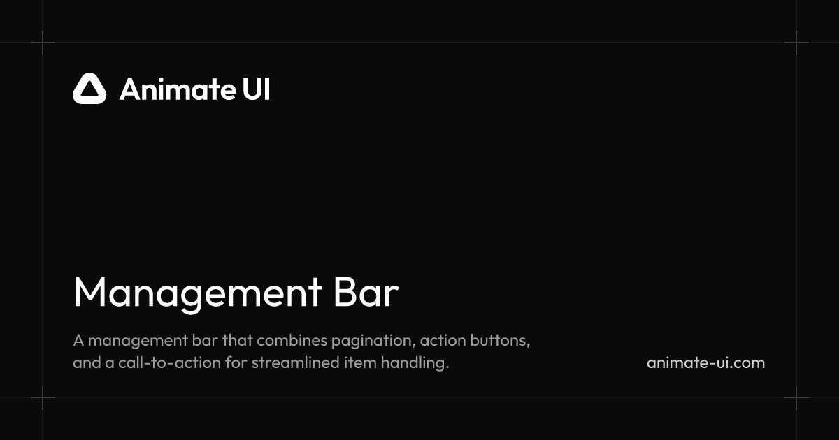 Management Bar - Animate UI