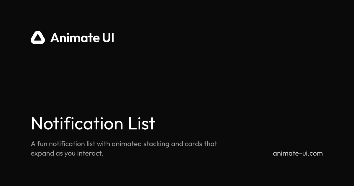Notification List - Animate UI