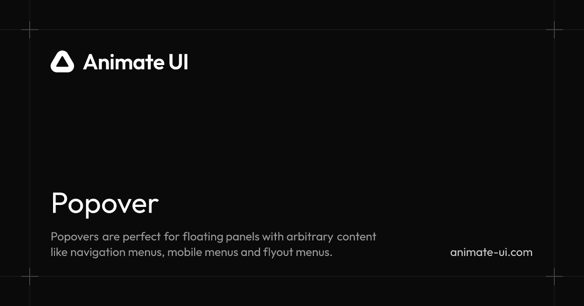Popover - Animate UI
