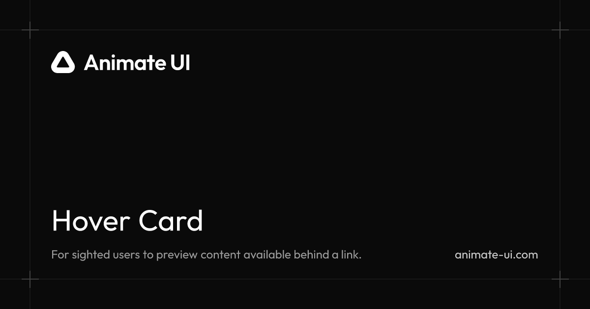 Hover Card - Animate UI