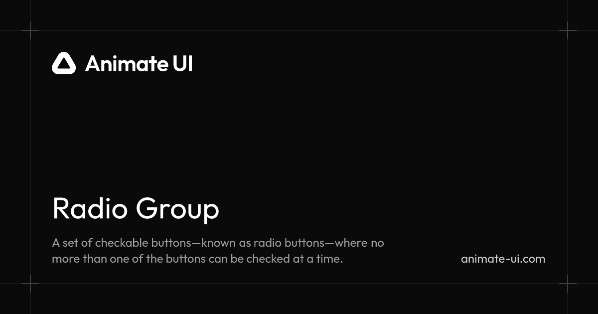 Radio Group - Animate UI