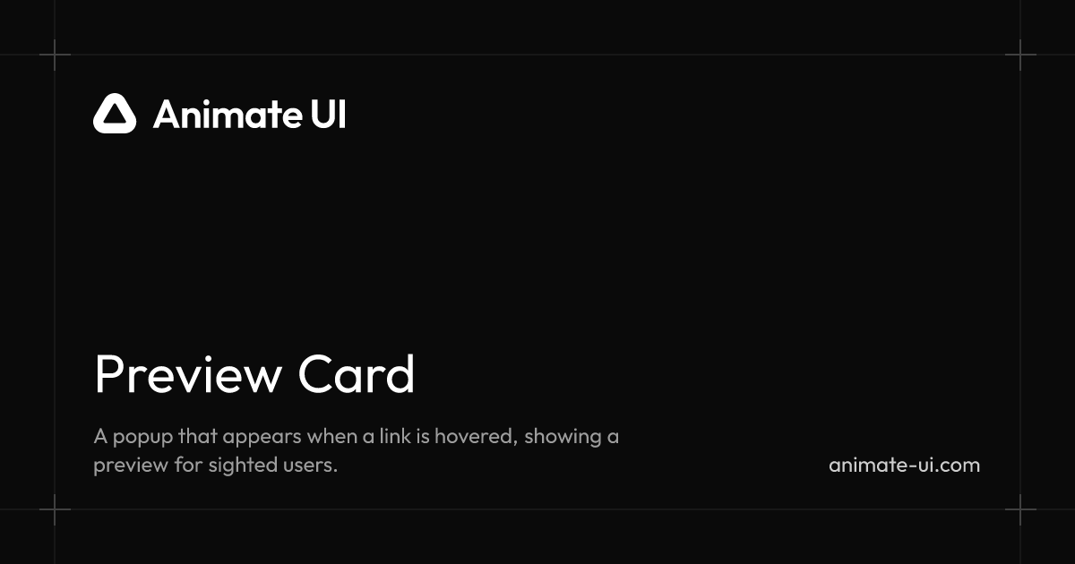 Preview Card - Animate UI