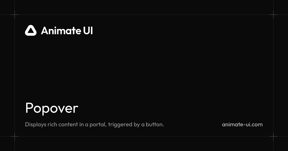 Popover - Animate UI